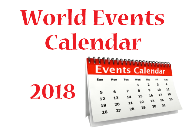 Events Calendar | International Days & World Events List 2018