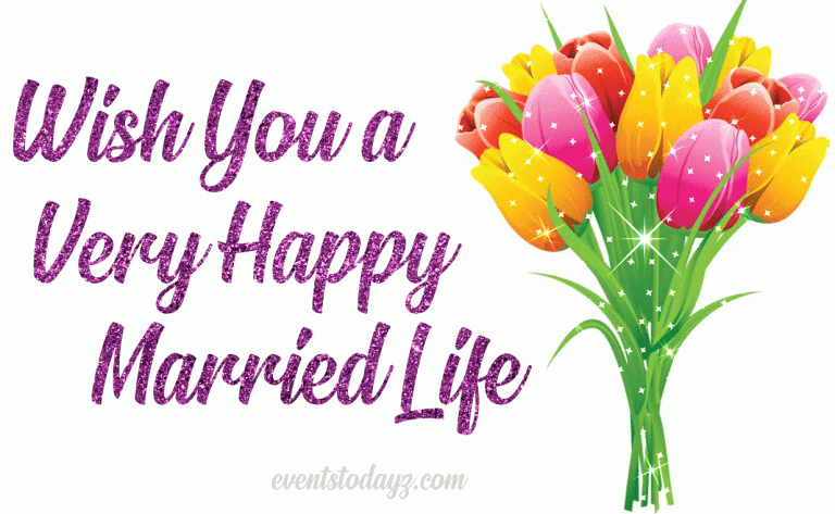 Happy Married Life GIF Animations With Wishes & Messages